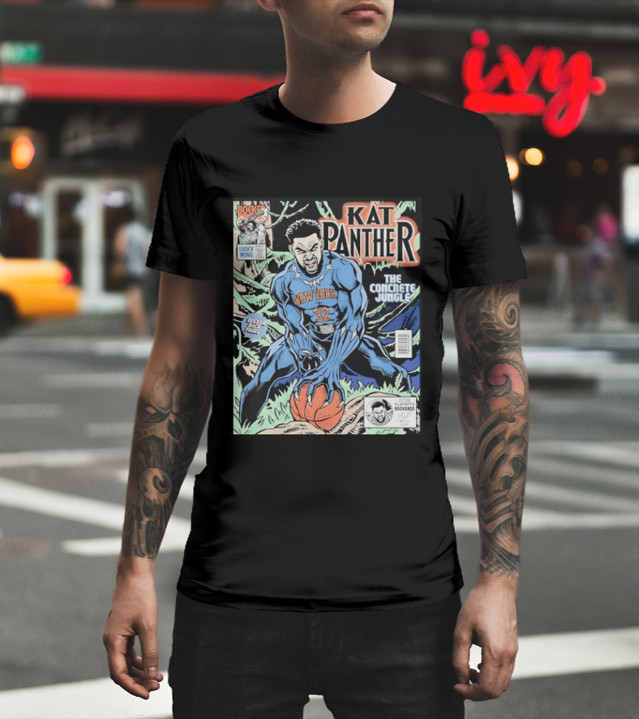 Kat Panther New York 32 The Concrete Jungle Comic Cover Booker Back Page T-Shirt