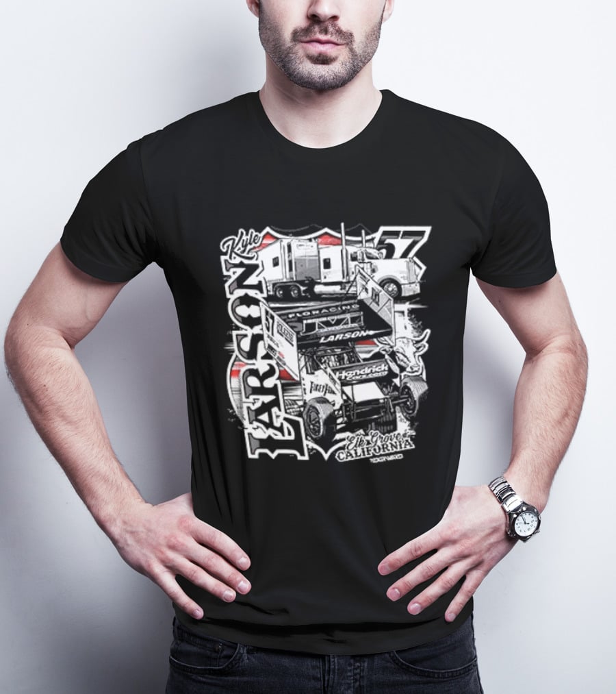 Kyle Larson 57 Hauler Elk Grove California Racing Team T-Shirt