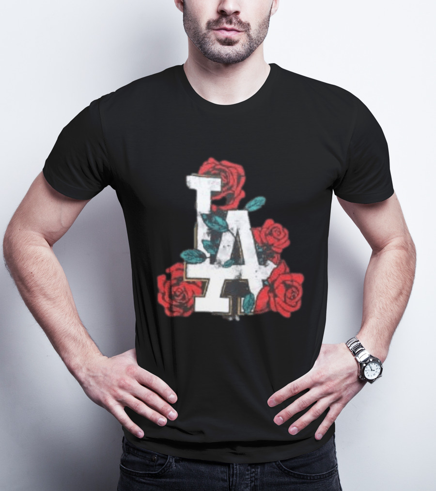 Los Angeles Dodgers LA Roses MLB Team Fan T-Shirt