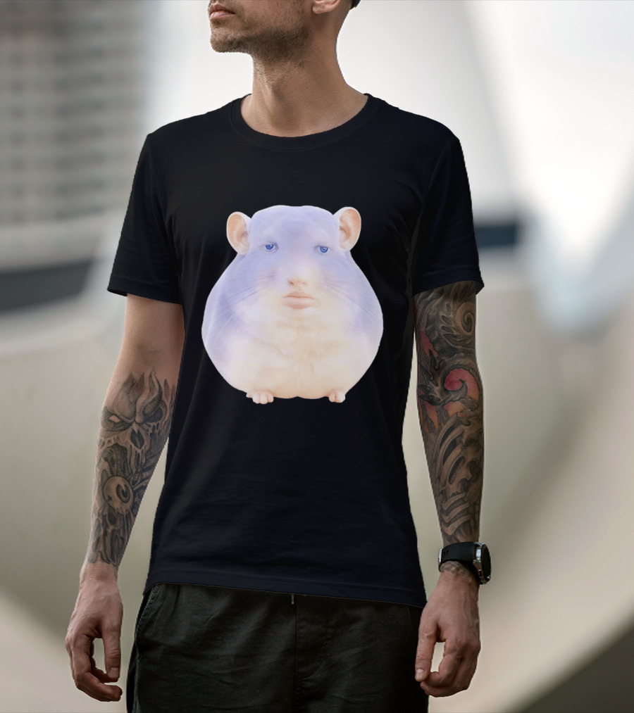 Surreal Chinchilla Human Face Hybrid Expression T-Shirt