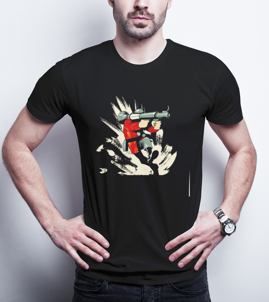 Team Fortress 2 Soldier Rocket Launcher Action Pose Explosive Blast T-Shirt