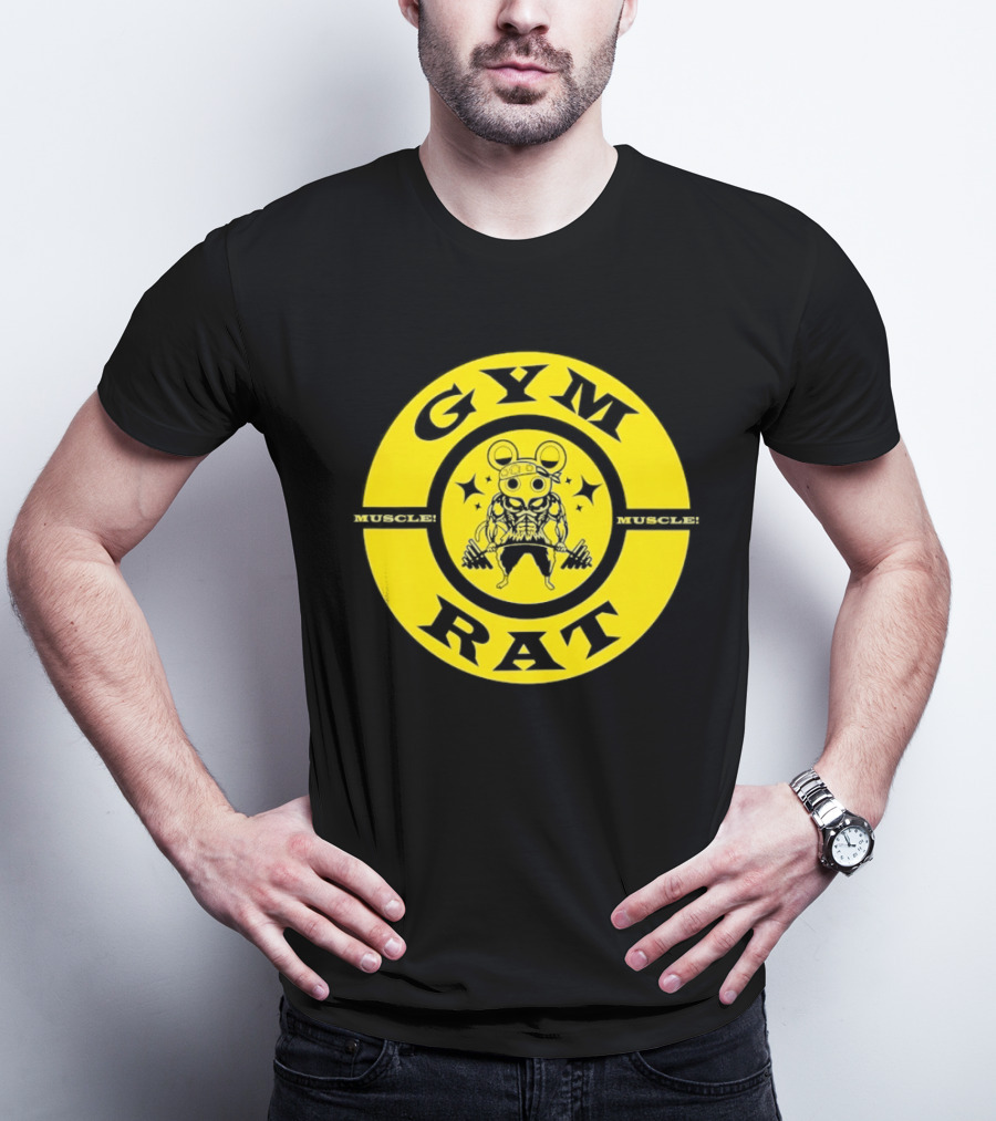 Gym Rat Muscle Fitness Workout Bodybuilding Mouse T-Shirt