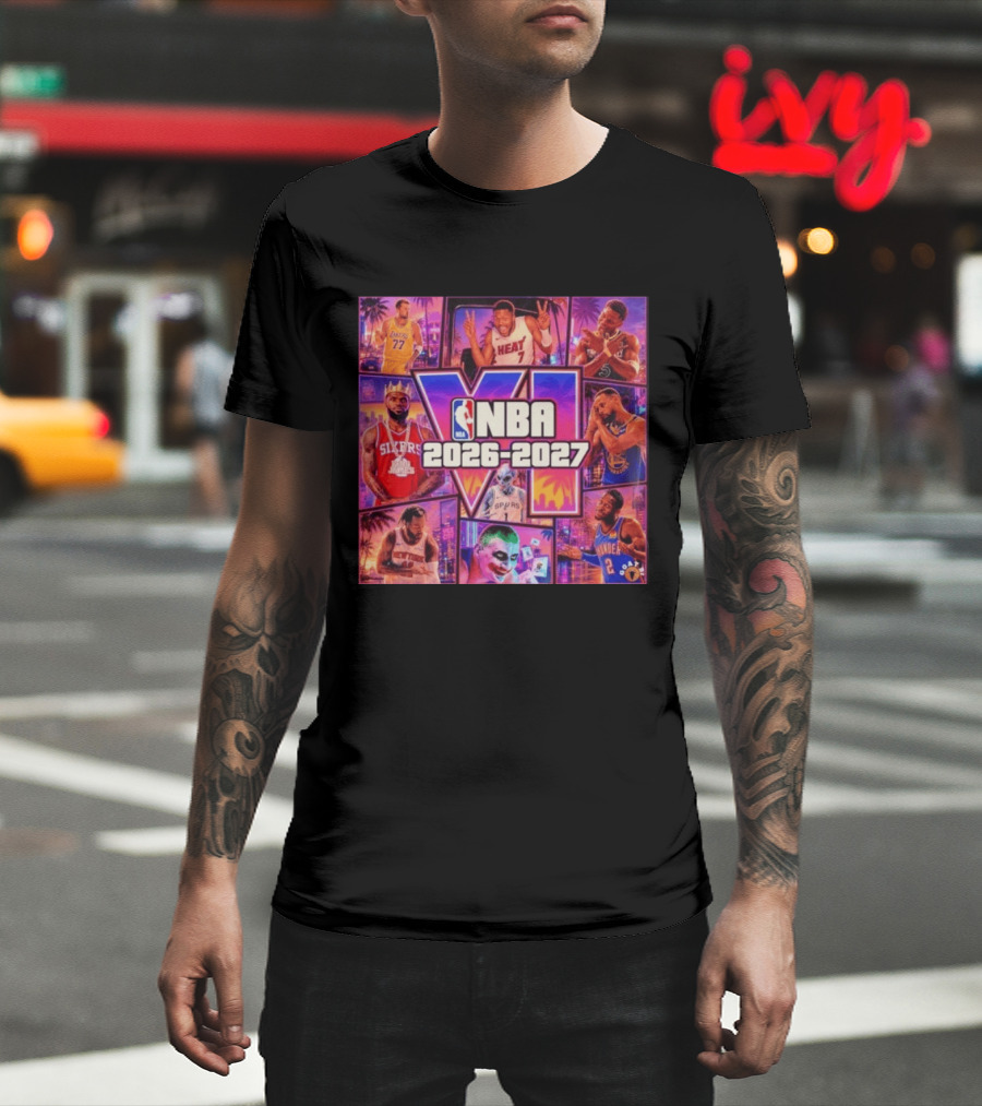 NBA 2026 2027 Grand Theft Auto VI Lakers Heat Bucks Sixers Spurs Joker Thunder T-Shirt