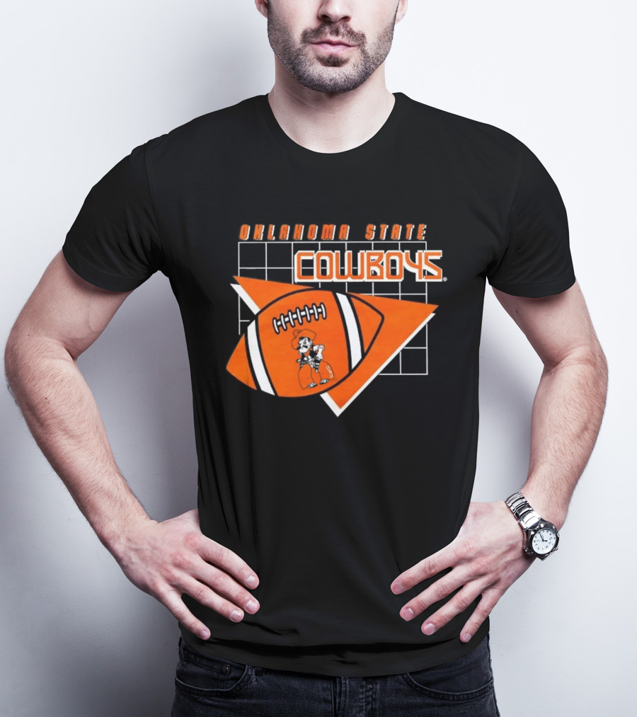 Oklahoma State Cowboys Football Team Emblem With Football T-Shirt