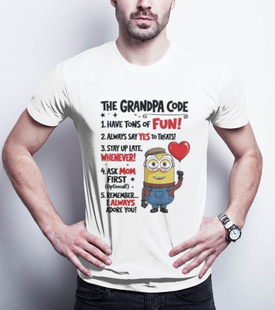 The Grandpa Code Minion Fun Rules Grandfather T-Shirt