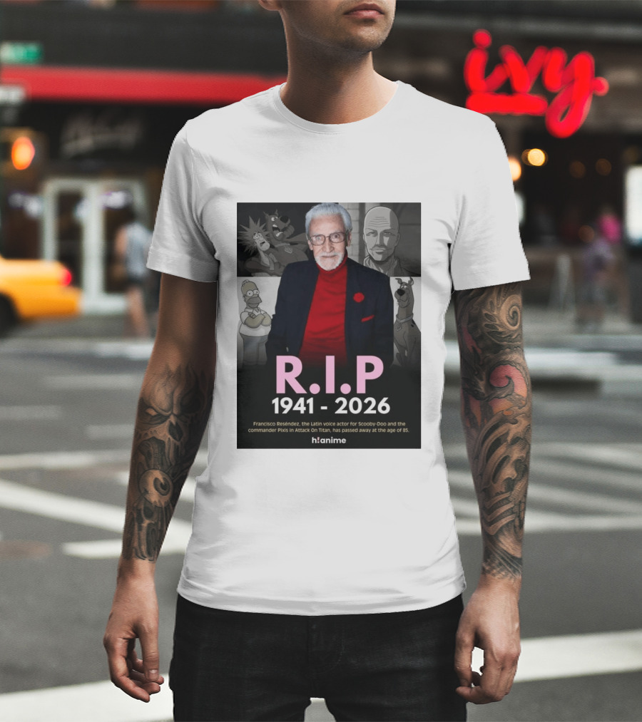 RIP Francisco Reséndez 1941 2026 Scooby Doo Attack On Titan Voice Actor Memorial T-Shirt