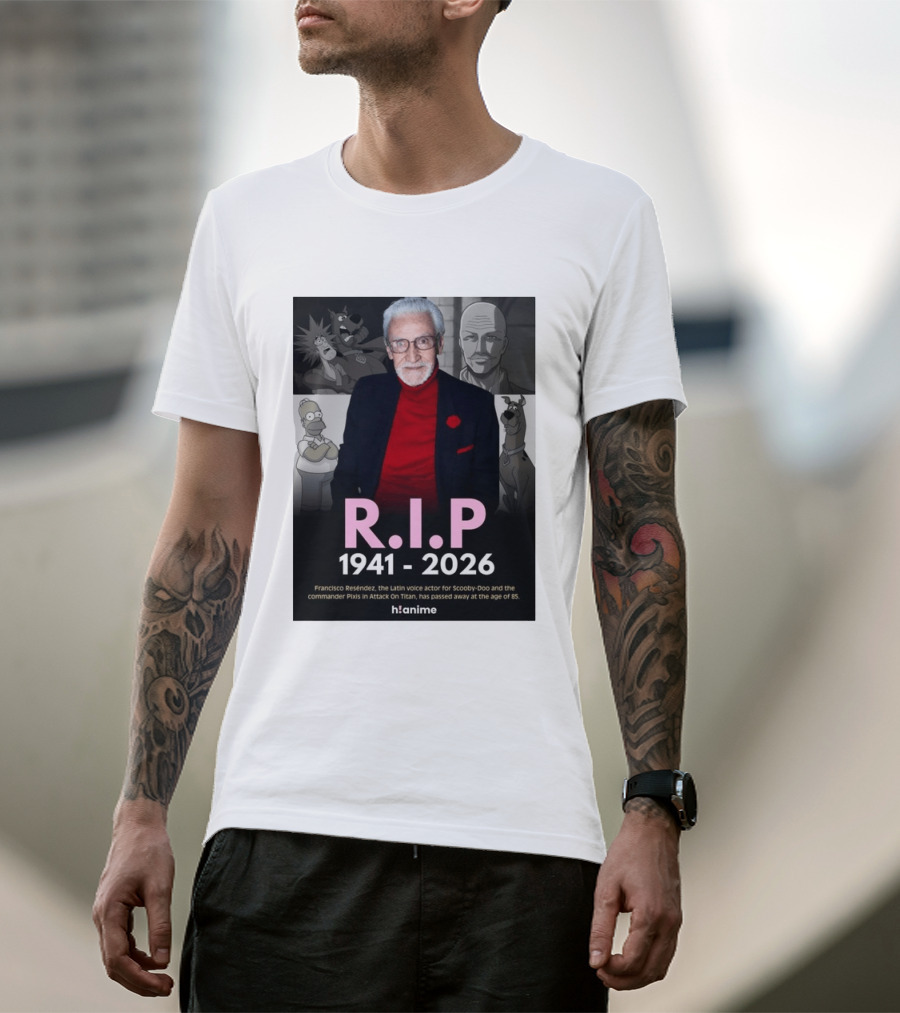 RIP Francisco Reséndez 1941 2026 Scooby Doo Attack On Titan Voice Actor Memorial T-Shirt