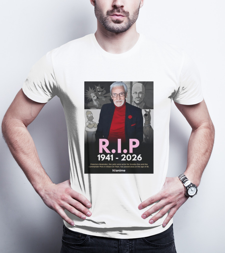 RIP Francisco Reséndez 1941 2026 Scooby Doo Attack On Titan Voice Actor Memorial T-Shirt