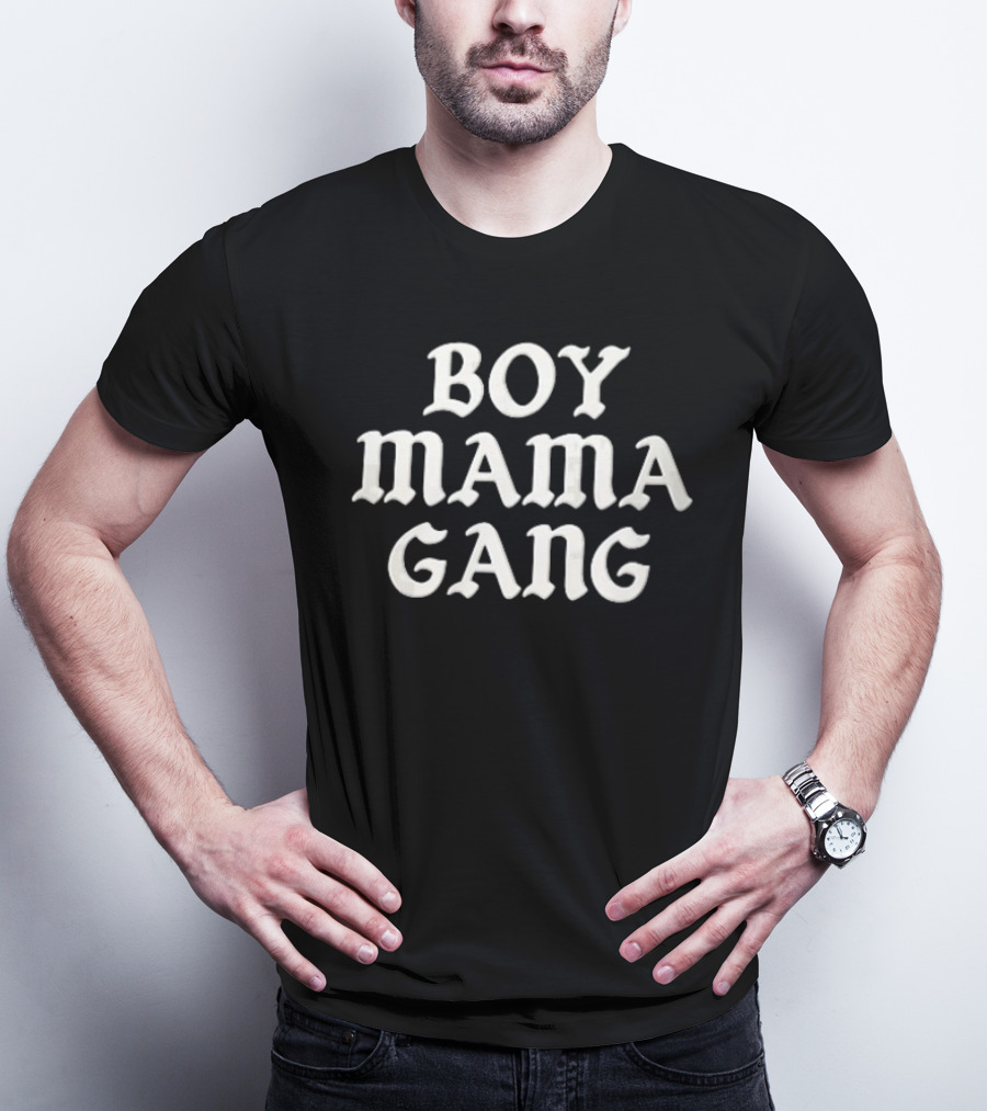 Boy Mama Gang Cream Off White Groovy Serif T-Shirt