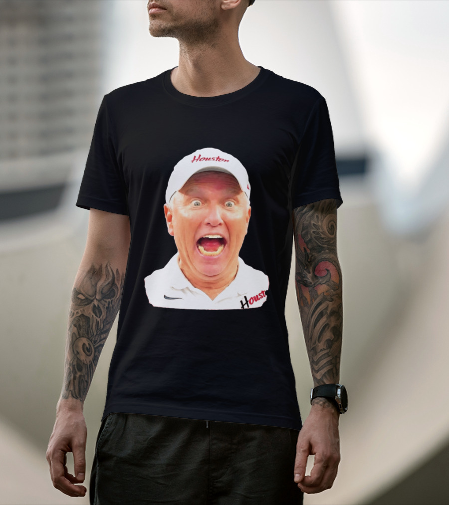 Dana Holgorsen Houston Cougars Coach Excited Expression College Football T-Shirt