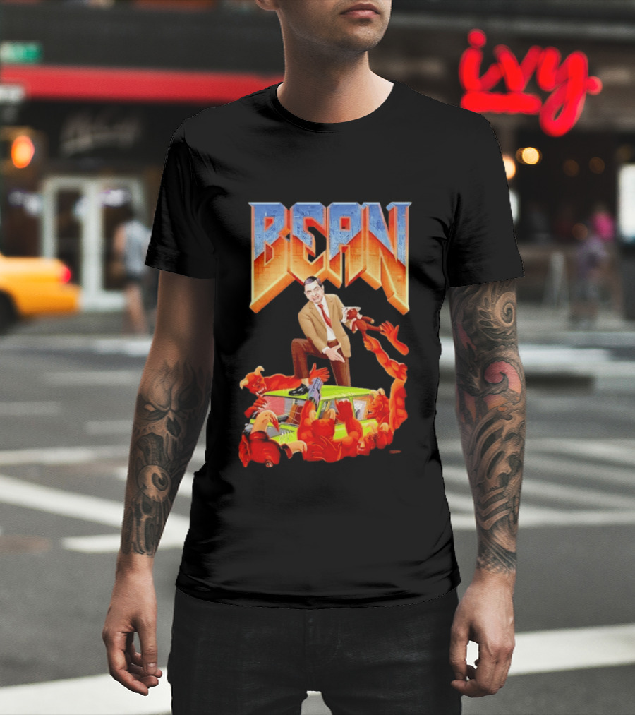 Mr Bean Doom Crossover With Rowan Atkinson Video Game T-Shirt
