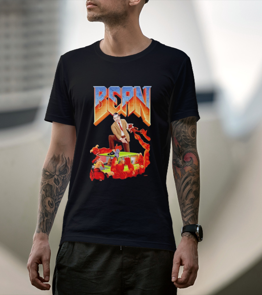 Mr Bean Doom Crossover With Rowan Atkinson Video Game T-Shirt