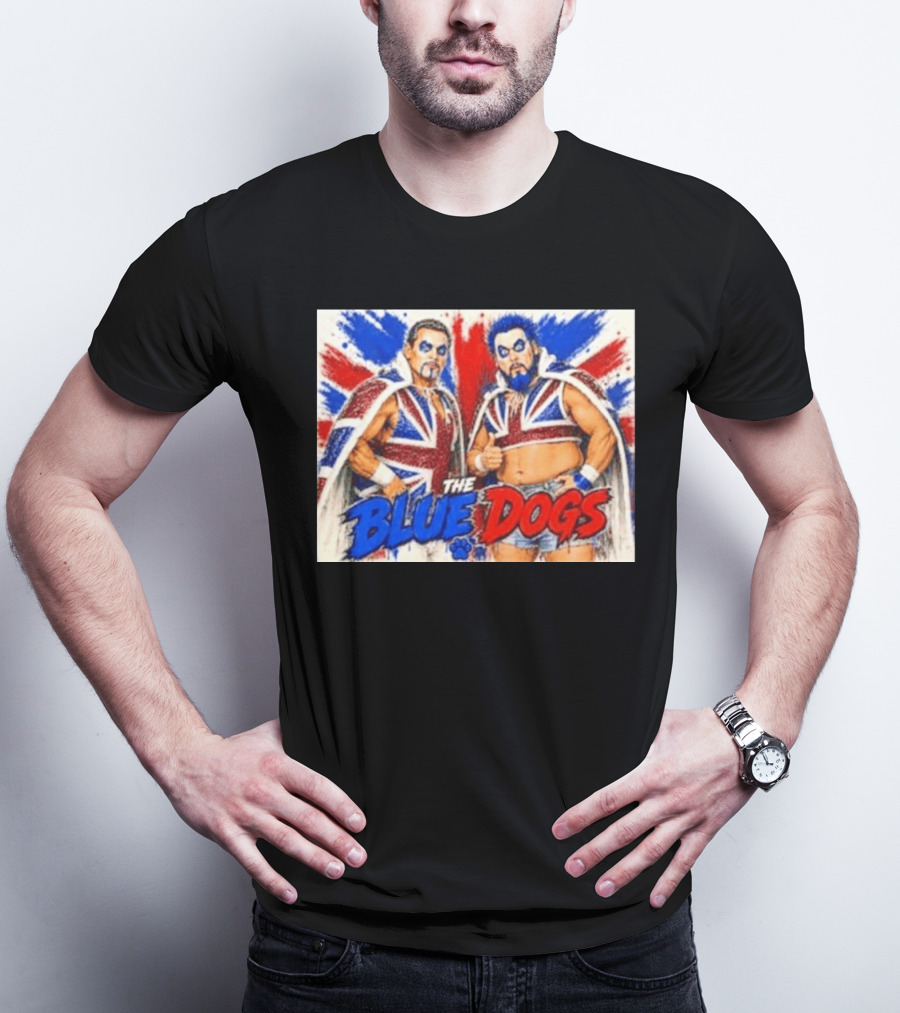 Dynamite Kid The Blue Dogs British Wrestling Union Jack Explosion T-Shirt