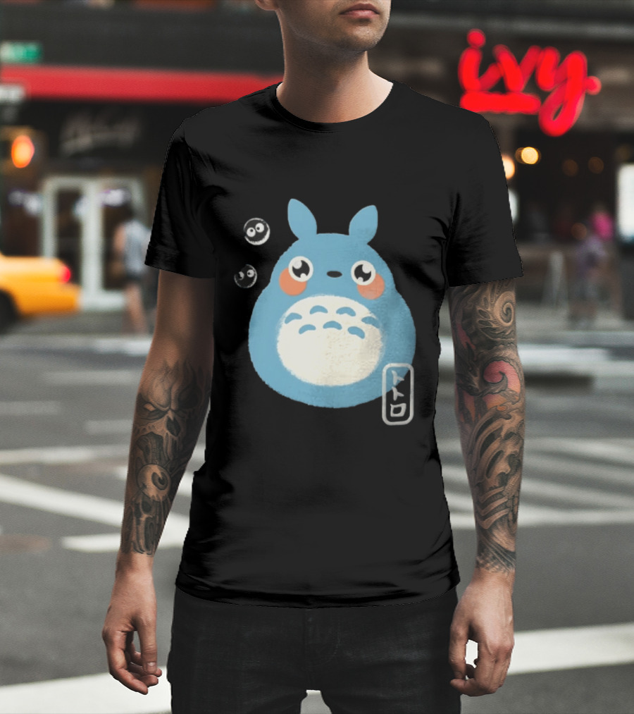 Totoro My Neighbor Totoro Blue Totoro With Soot Sprites T-Shirt