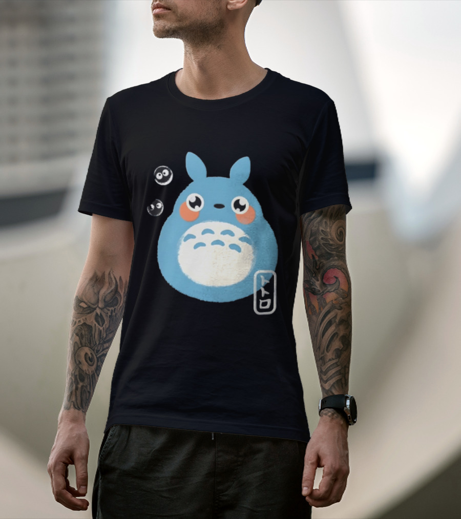 Totoro My Neighbor Totoro Blue Totoro With Soot Sprites T-Shirt