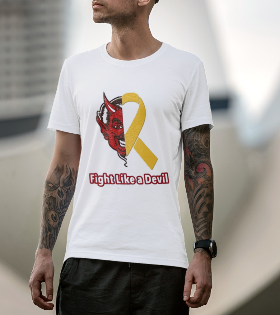 Fight Like A Devil EndChildhoodCancer Awareness Duke Blue Devils T-Shirt