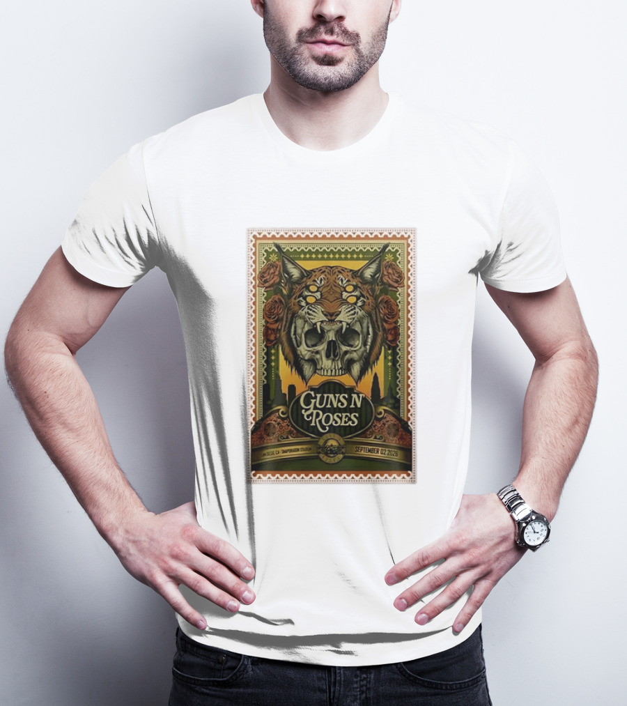 Guns N' Roses San Diego Snapdragon Stadium September 02 2026 Concert Skull And Jaguarr T-Shirt