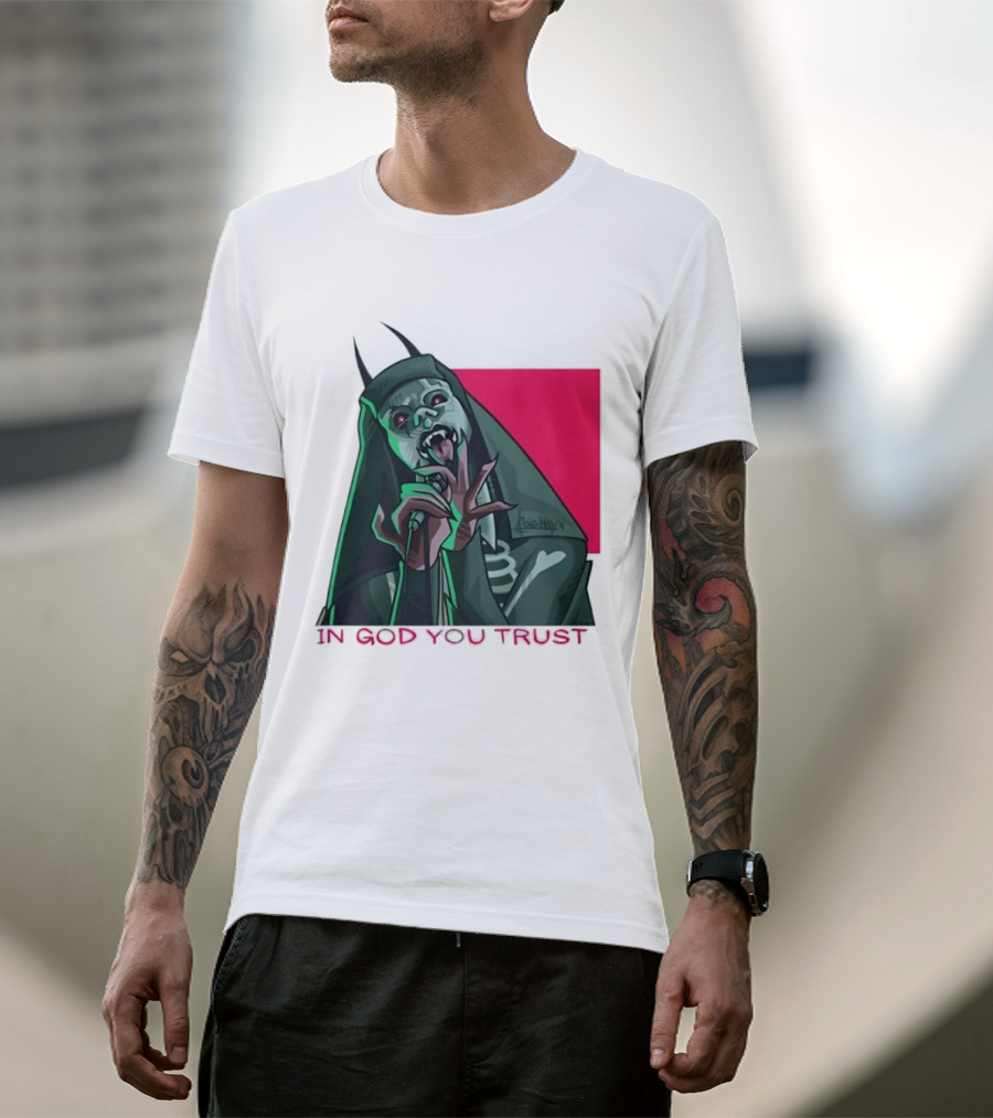 In God You Trust Demon Vocalist Metal Horror T-Shirt