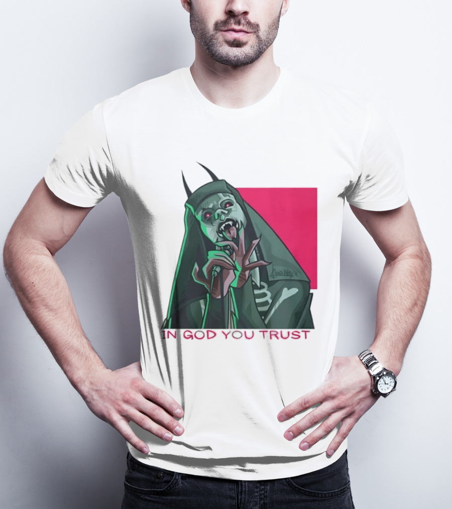 In God You Trust Demon Vocalist Metal Horror T-Shirt