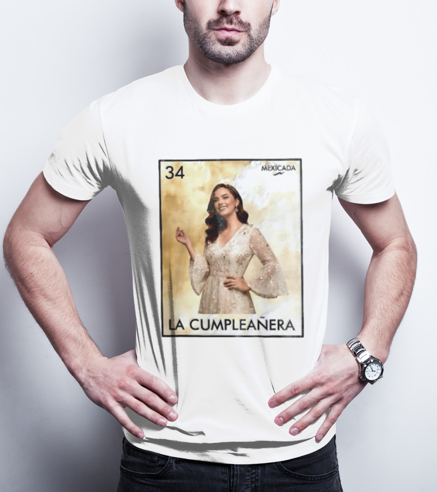 Mexicada 34 La Cumpleañera Loteria Card Woman White Dress T-Shirt