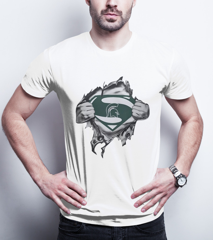 Michigan State Spartans Superman Logo NCAA Fan T-Shirt