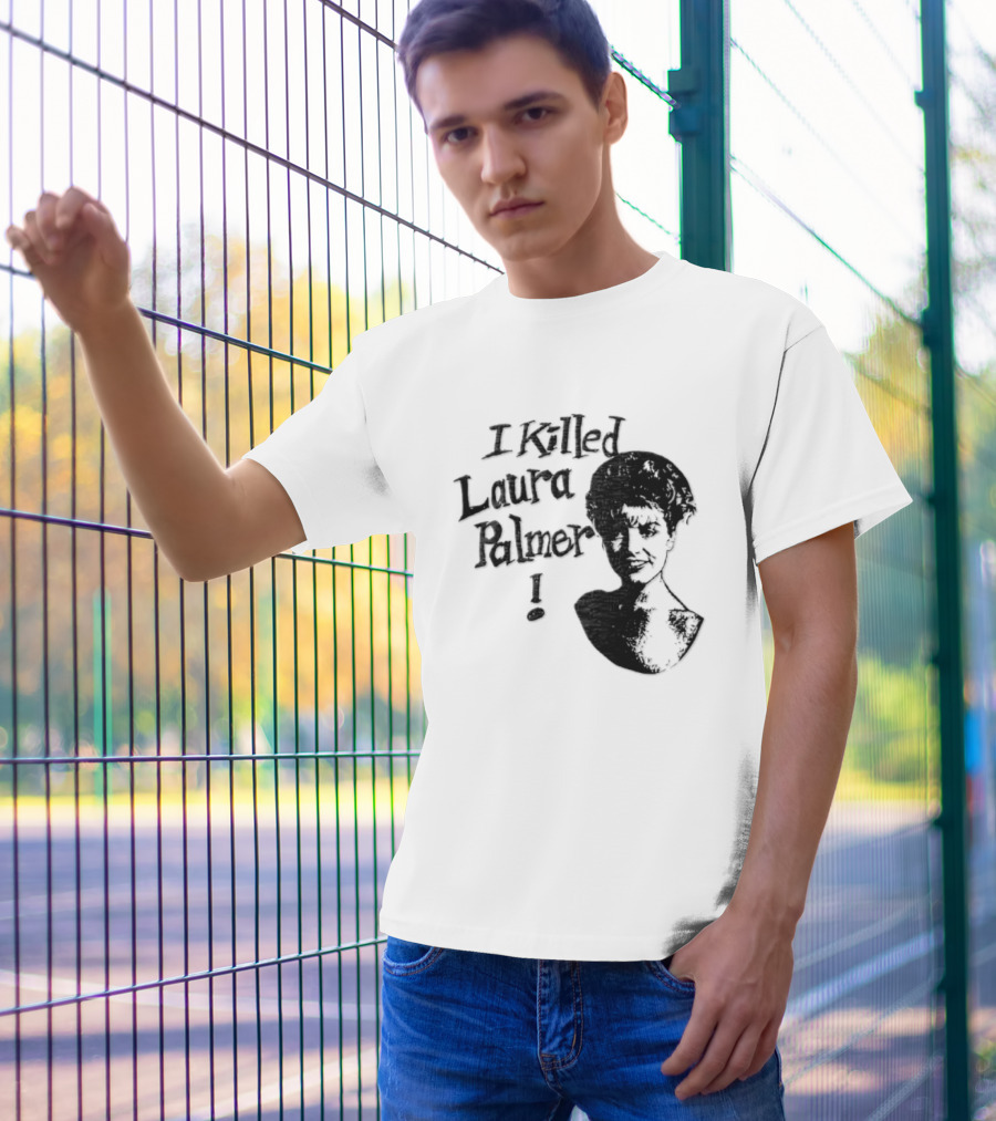 I Killed Laura Palmer Sheryl Lee High Contrast Bust Monochrome Stencil T-Shirt