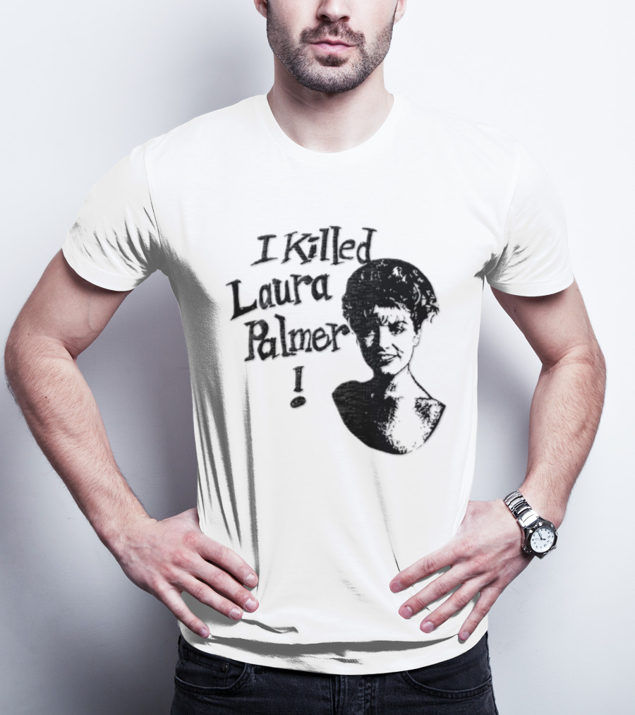 I Killed Laura Palmer Sheryl Lee High Contrast Bust Monochrome Stencil T-Shirt