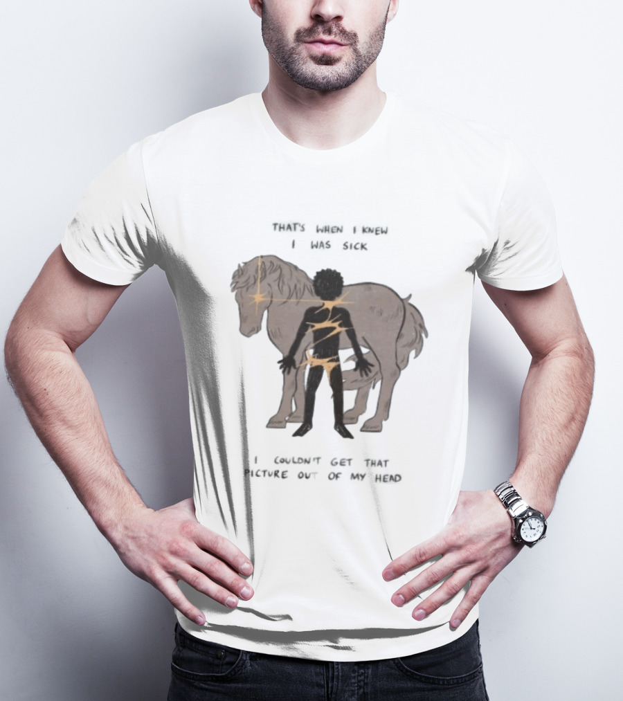 That's When I Knew I Was Sick I Couldn't Get That Picture Out Of My Head Horse And Figure With Lightning Strikes T-Shirt