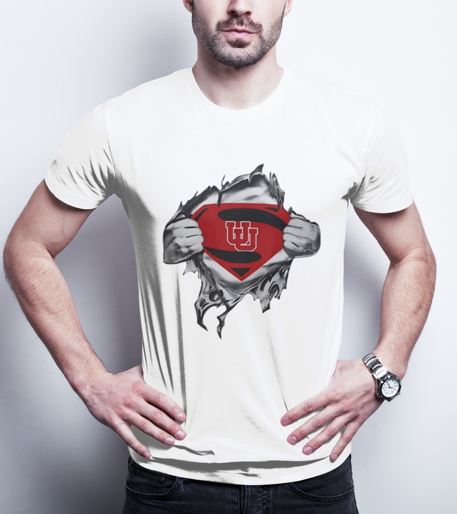 Utah Utes Superman Emblem College Football Fan Gear T-Shirt