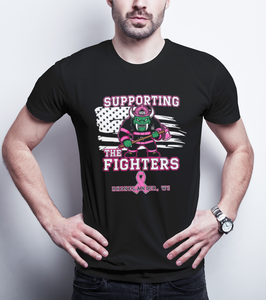 Rhinelander WI Supporting The Fighters Pink Ribbon 2026 T-Shirt