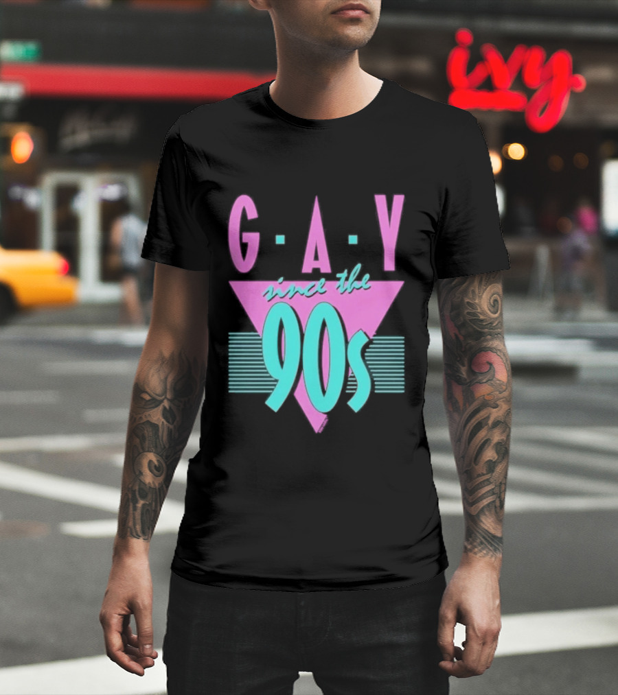 GAY Since The 90s Pink Triangle Retro Pride T-Shirt