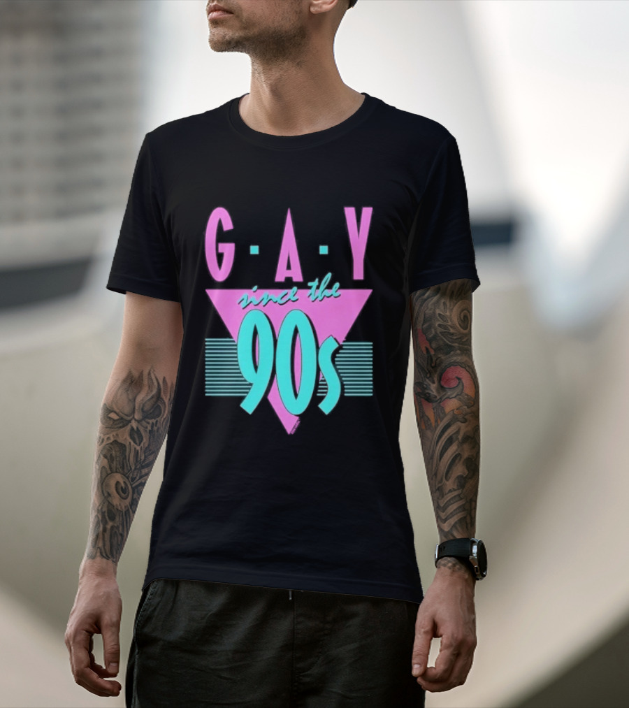 GAY Since The 90s Pink Triangle Retro Pride T-Shirt