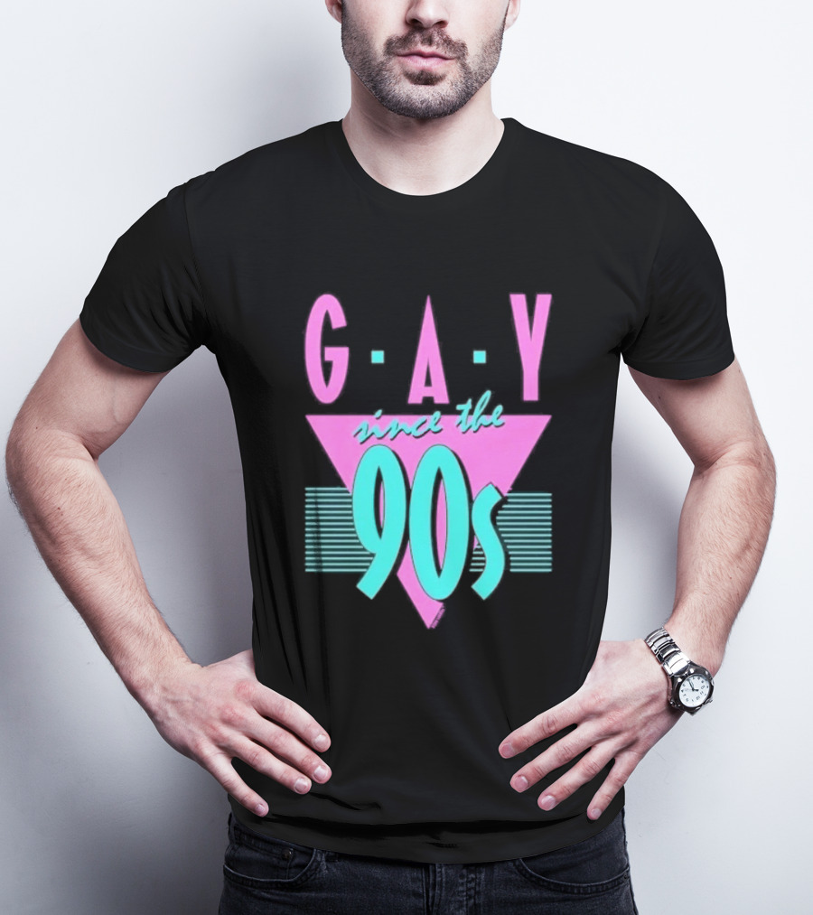GAY Since The 90s Pink Triangle Retro Pride T-Shirt