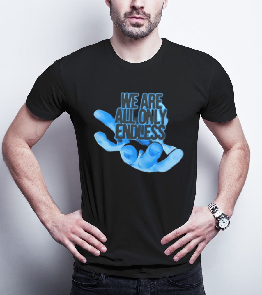 We Are All Only Endless Blue Glowing Open Hand Halftone T-Shirt
