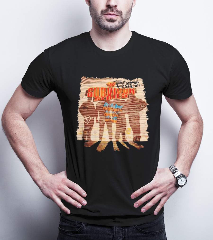 WWF Survivor Series Revenge Austin 3 16 Silhouette Vintage WWE 90s T-Shirt