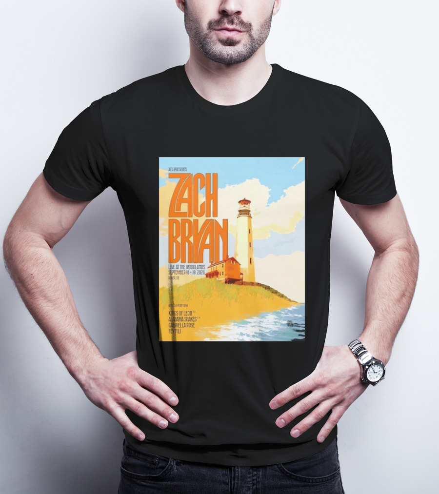 Zach Bryan Live At The Woodlands September 18 19 2026 Dover DE Kings Of Leon Alabama Shakes Gabriella Rose Feyi Fuli Concert T-Shirt
