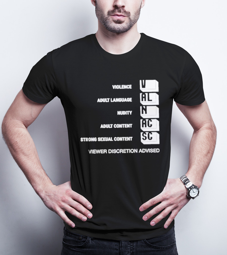Viewer Discretion Advised Violence Adult Language Nudity Sexual Content T-Shirt