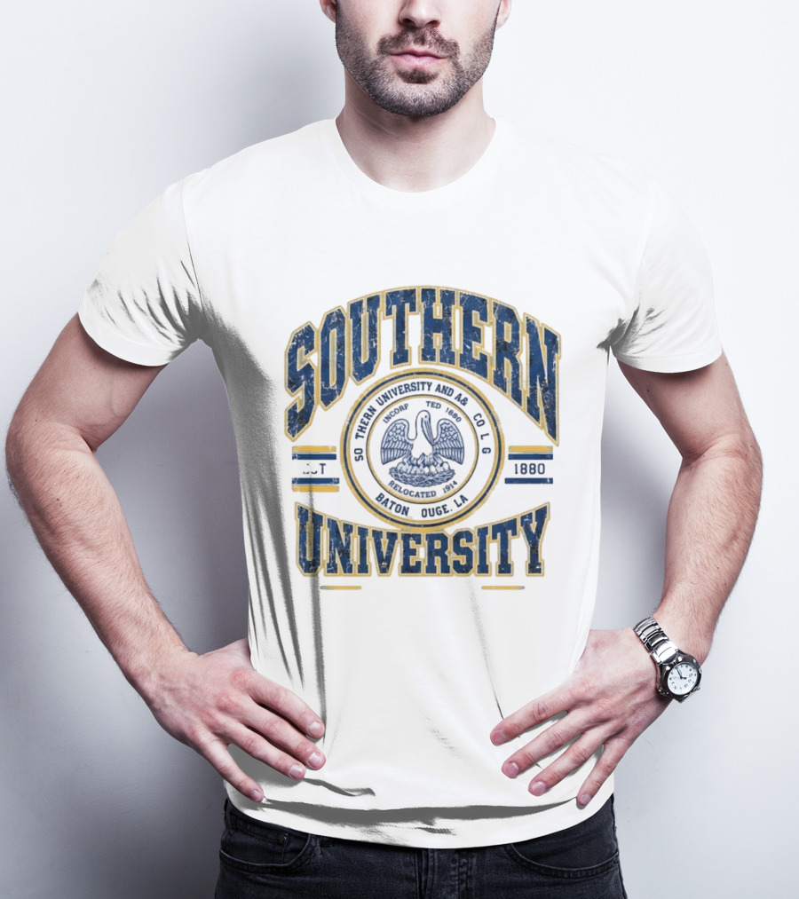 Distressed Southern University A&M Baton Rouge 1880 Pelican Seal T-Shirt