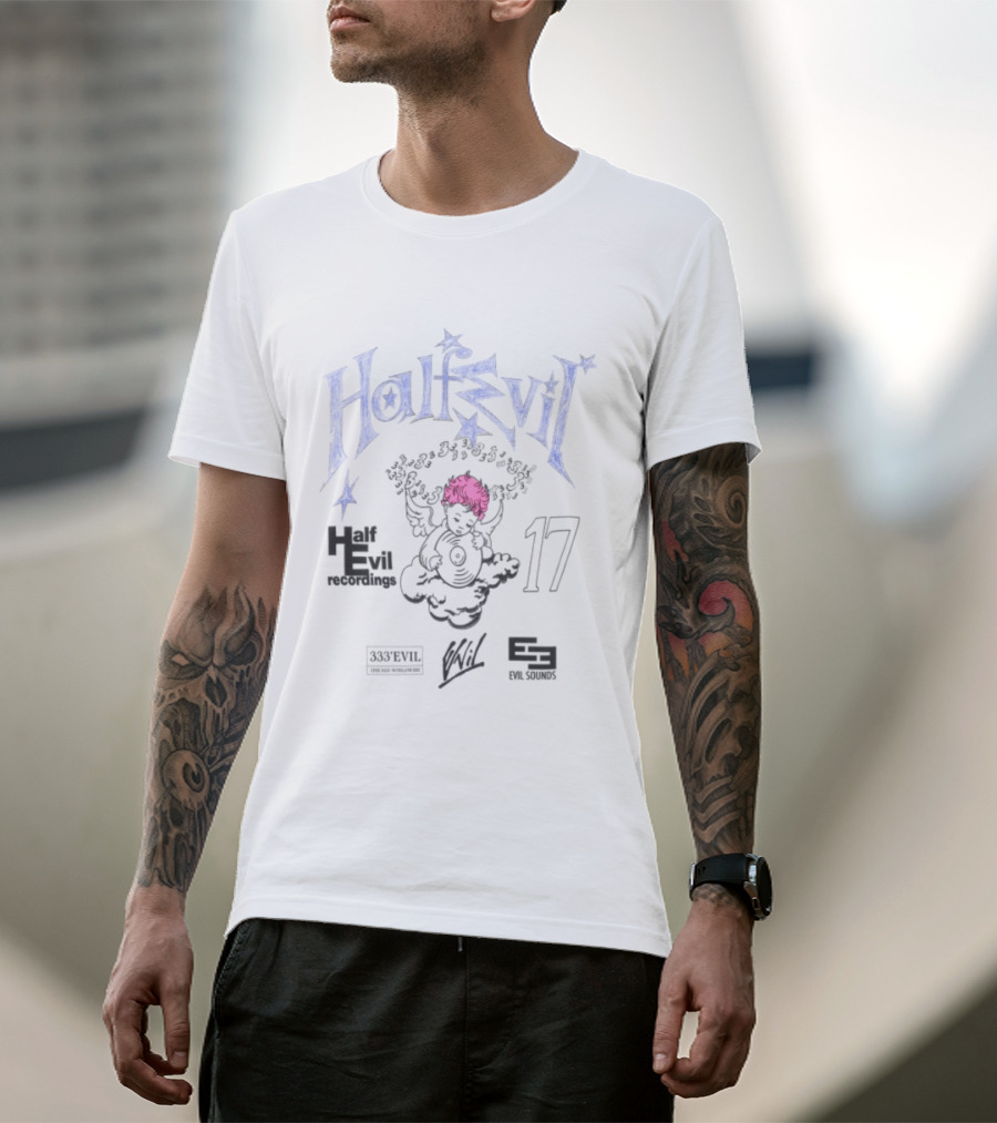 Half Evil Store H E Recordings 17 Angel 333 Club 365 Tapes 2023 T-Shirt