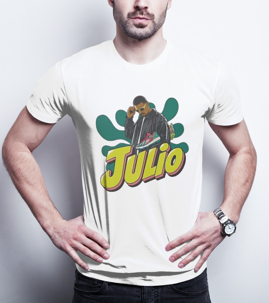 Julio Cool Streetwear Style With Trendy Sneakers T-Shirt