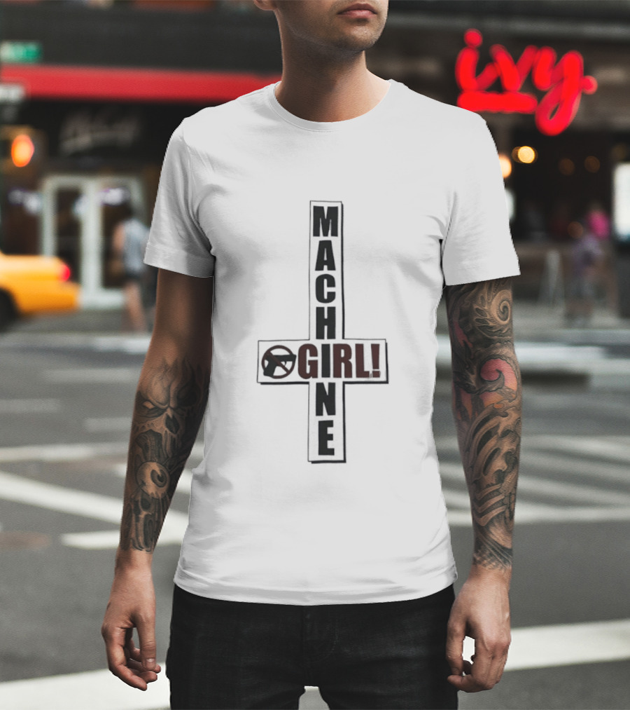 Machine Girl Band Electronic Music Logo Cross T-Shirt