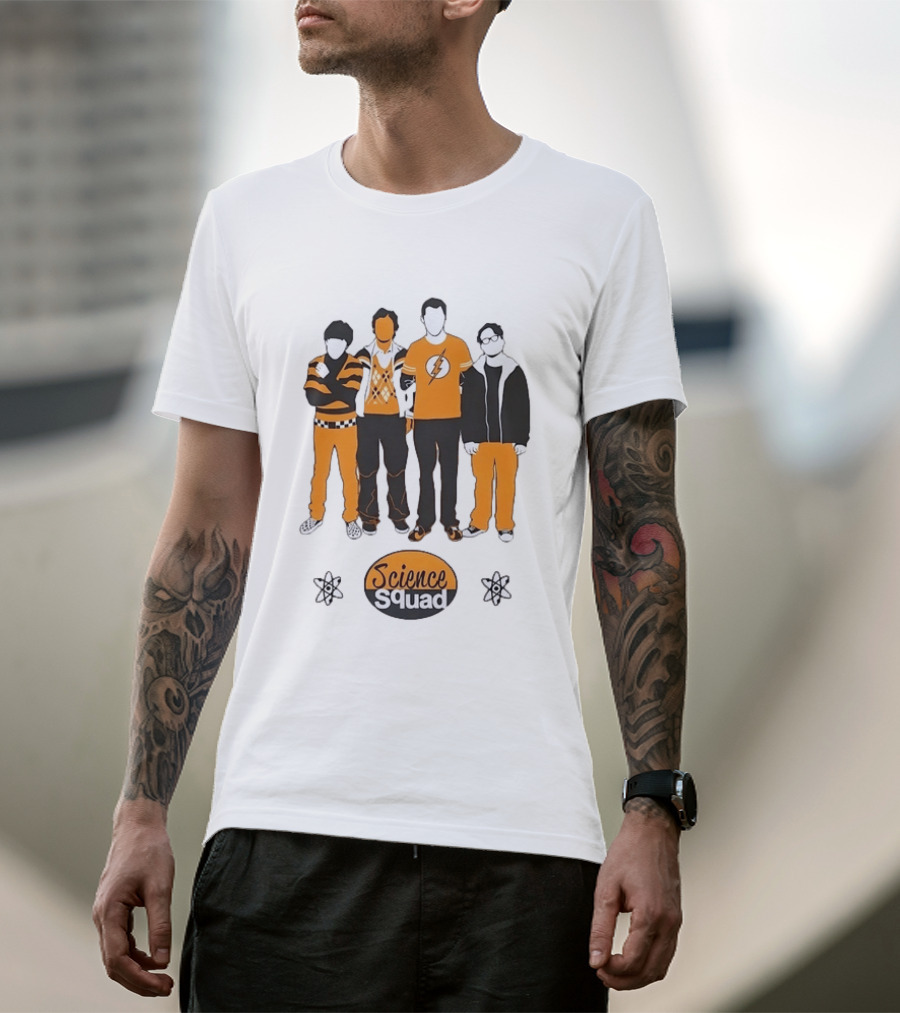 Science Squad The Big Bang Theory Cast Sheldon Cooper Lightning Bolt T-Shirt