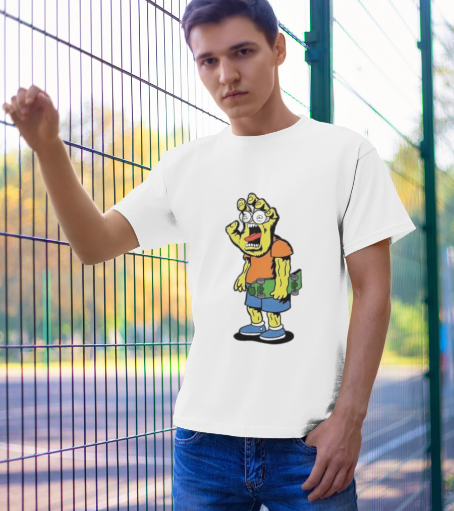 Screaming Hans The Simpsons Bootleg Character With Skateboard T-Shirt