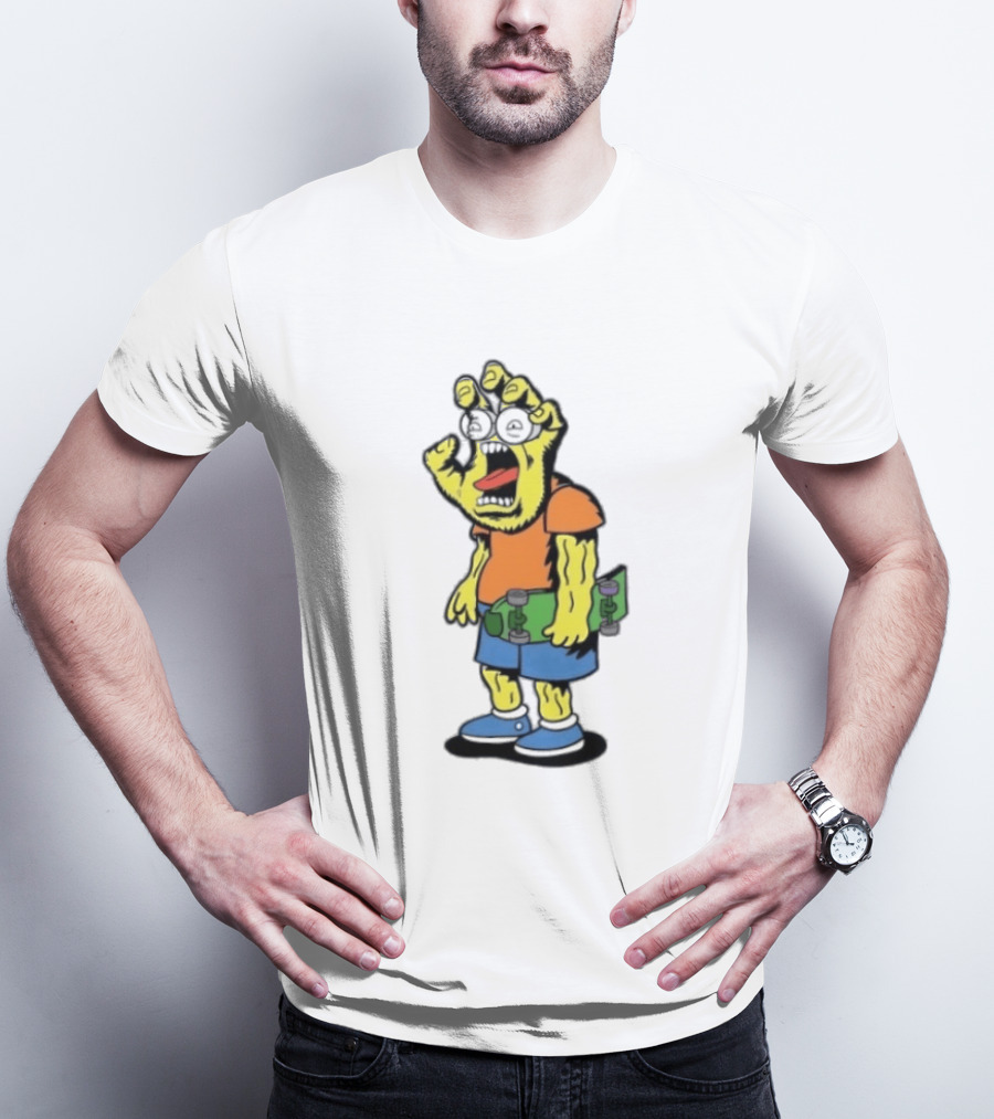 Screaming Hans The Simpsons Bootleg Character With Skateboard T-Shirt