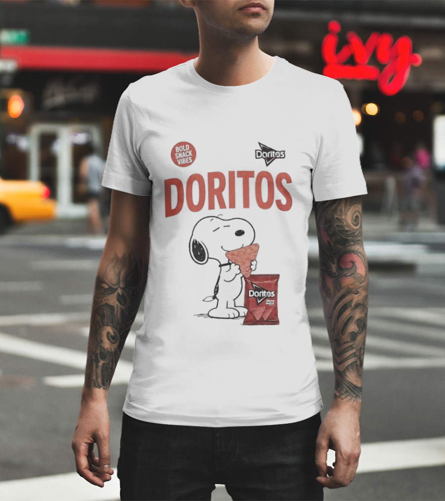Snoopy Doritos Snack Vibes With Peanuts Cartoon T-Shirt