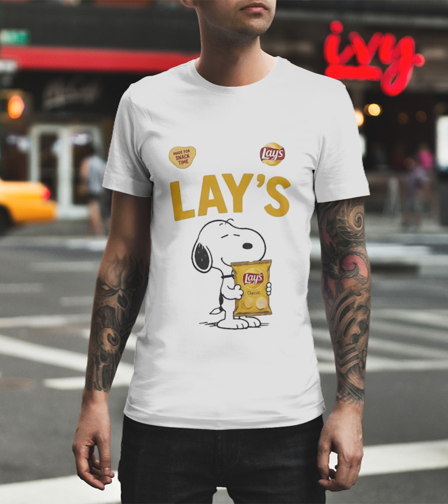 Snoopy Lay's Classic Made For Snack Time Peanuts T-Shirt