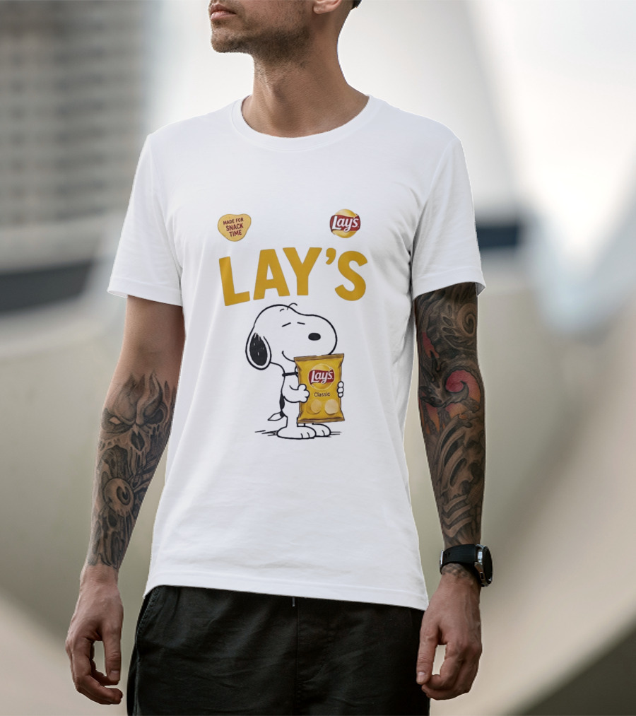 Snoopy Lay's Classic Made For Snack Time Peanuts T-Shirt
