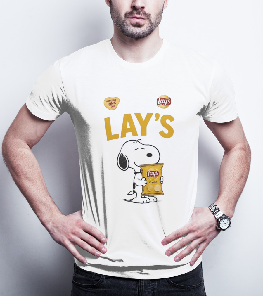 Snoopy Lay's Classic Made For Snack Time Peanuts T-Shirt