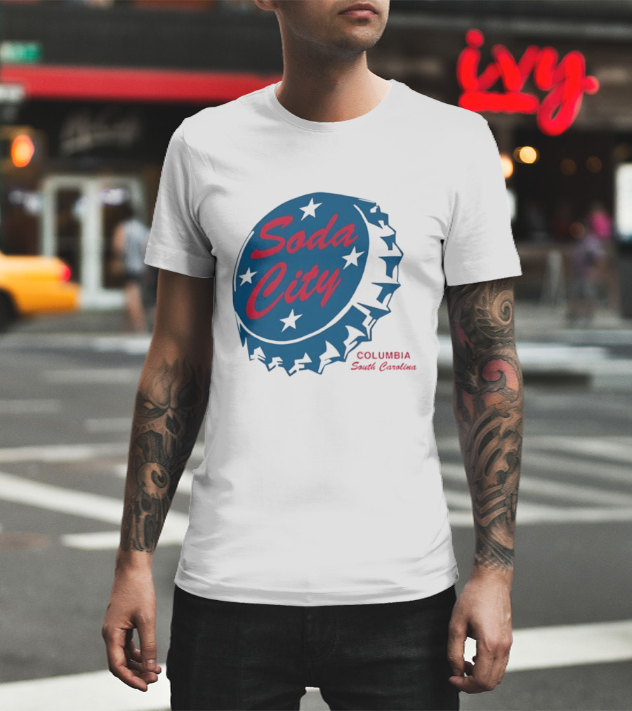 Soda City Columbia South Carolina Bottle Cap Stars T-Shirt