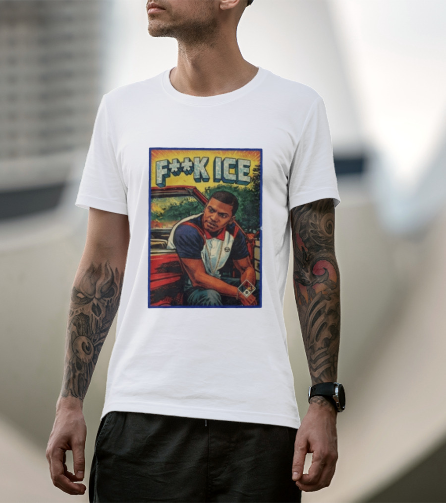 F**K ICE Tyler The Creator Style Graphic With Car And Cards T-Shirt
